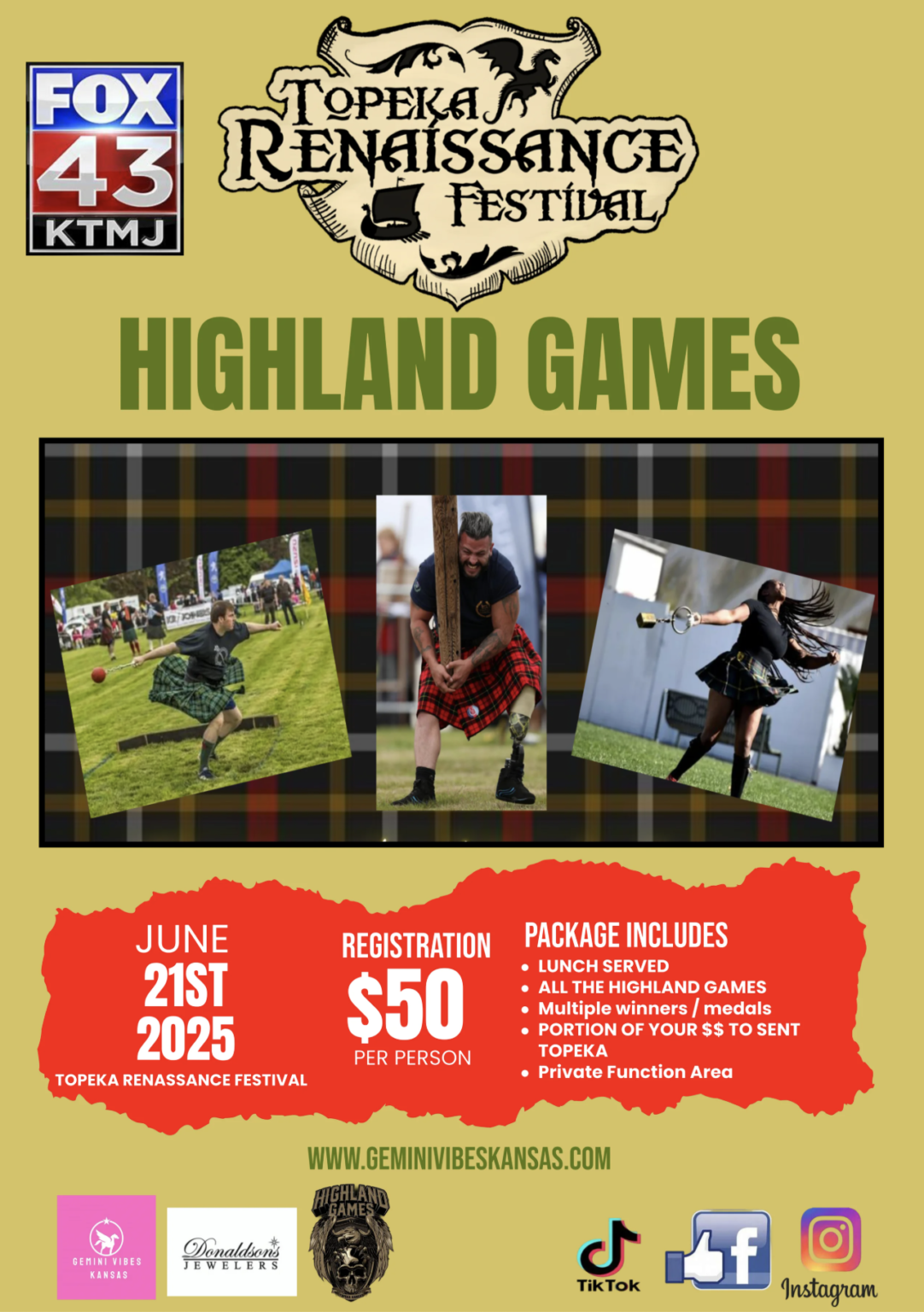 Scheduled Events - Highland Games and Festivals