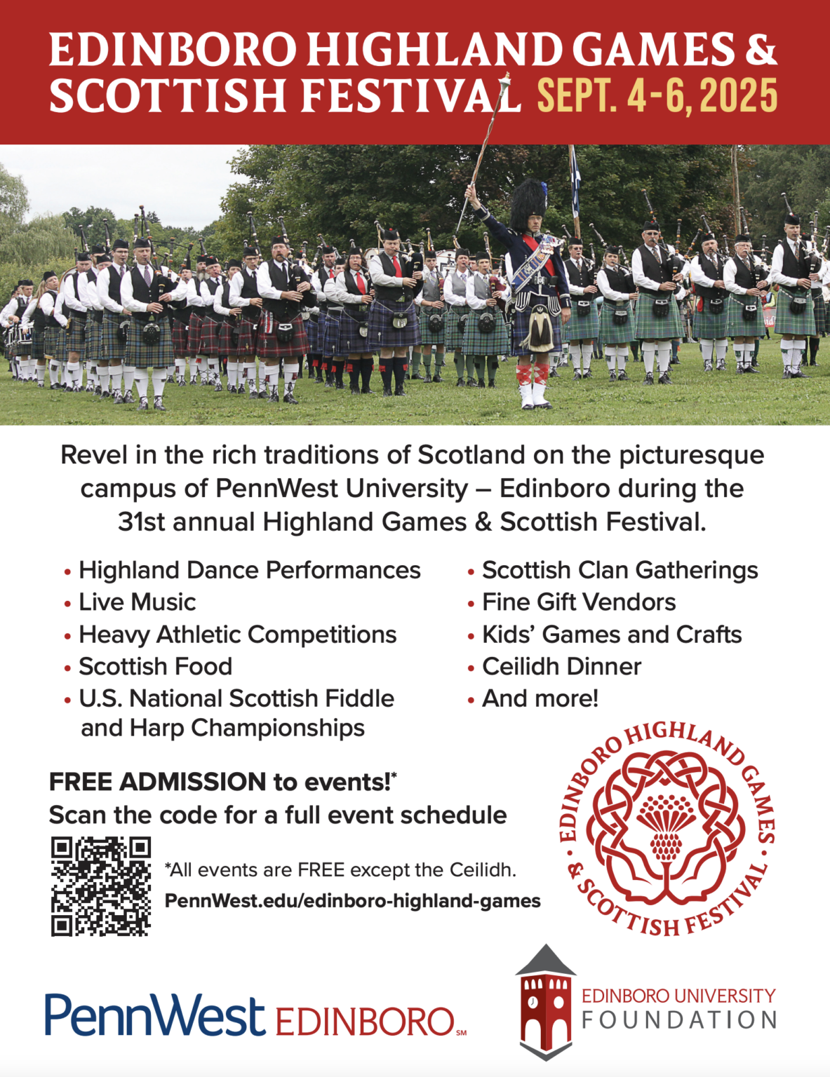 31st Annual Edinboro Highland Games and Scottish Festival - Highland ...